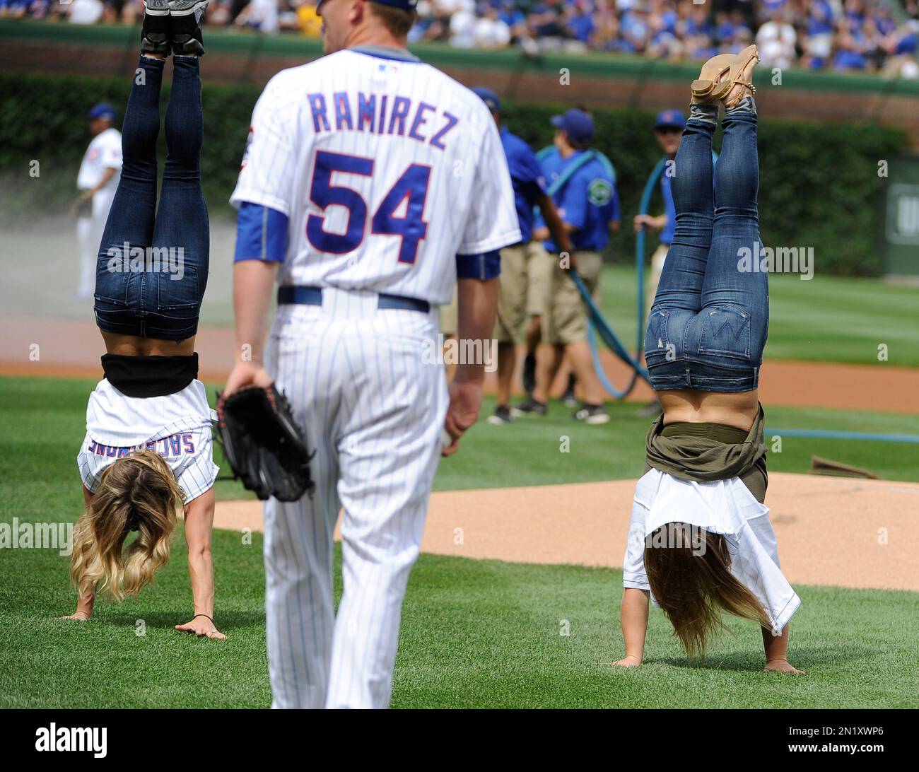 USA Olympic gymnasts Alicia Sacramone, left, and Shawn Johnson, right ...