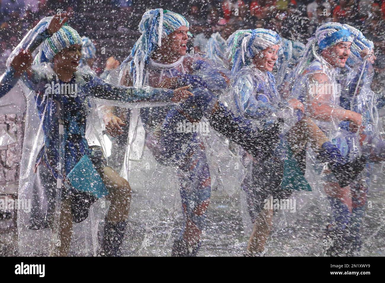 Actors perform during the opening ceremony at the Swimming World ...