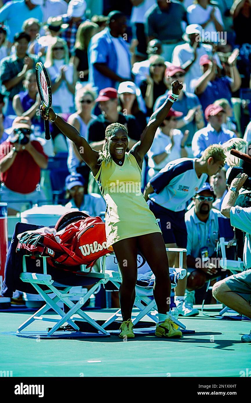 Serena Williams (USA) competing in the 2001 US Open Tennis Stock Photo ...