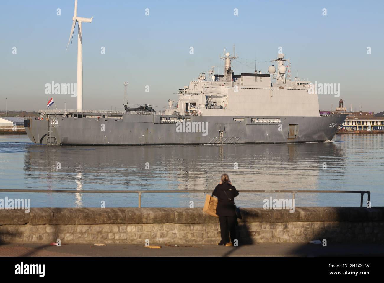 Northfleet, United Kingdom. 6th February 2023. Dutch warship HNLMS ...