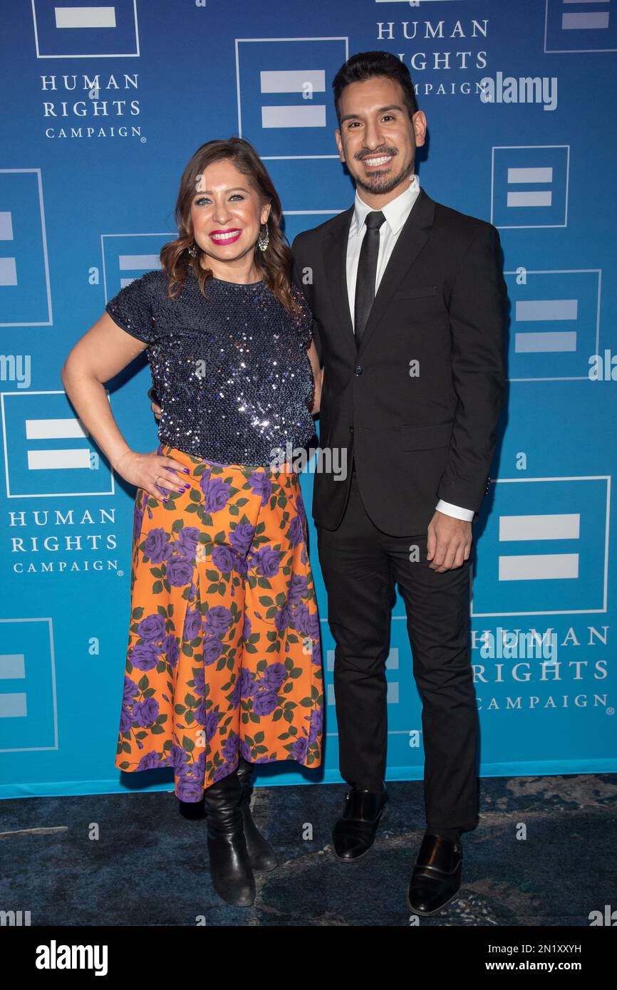 Jessica González-Rojas and Brian Romero attend Human Rights Campaign ...
