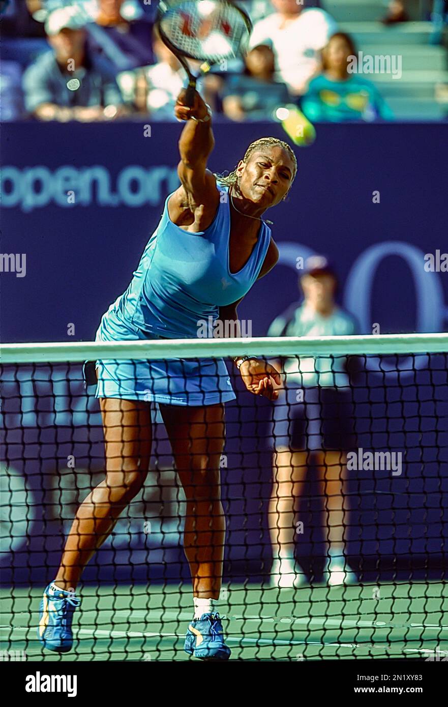Serena Williams (USA) competing in the 2001 US Open Tennis Stock Photo ...