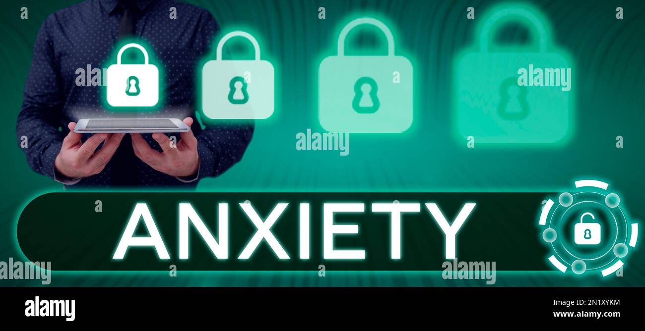 Writing displaying text Anxiety. Business concept Excessive uneasiness ...