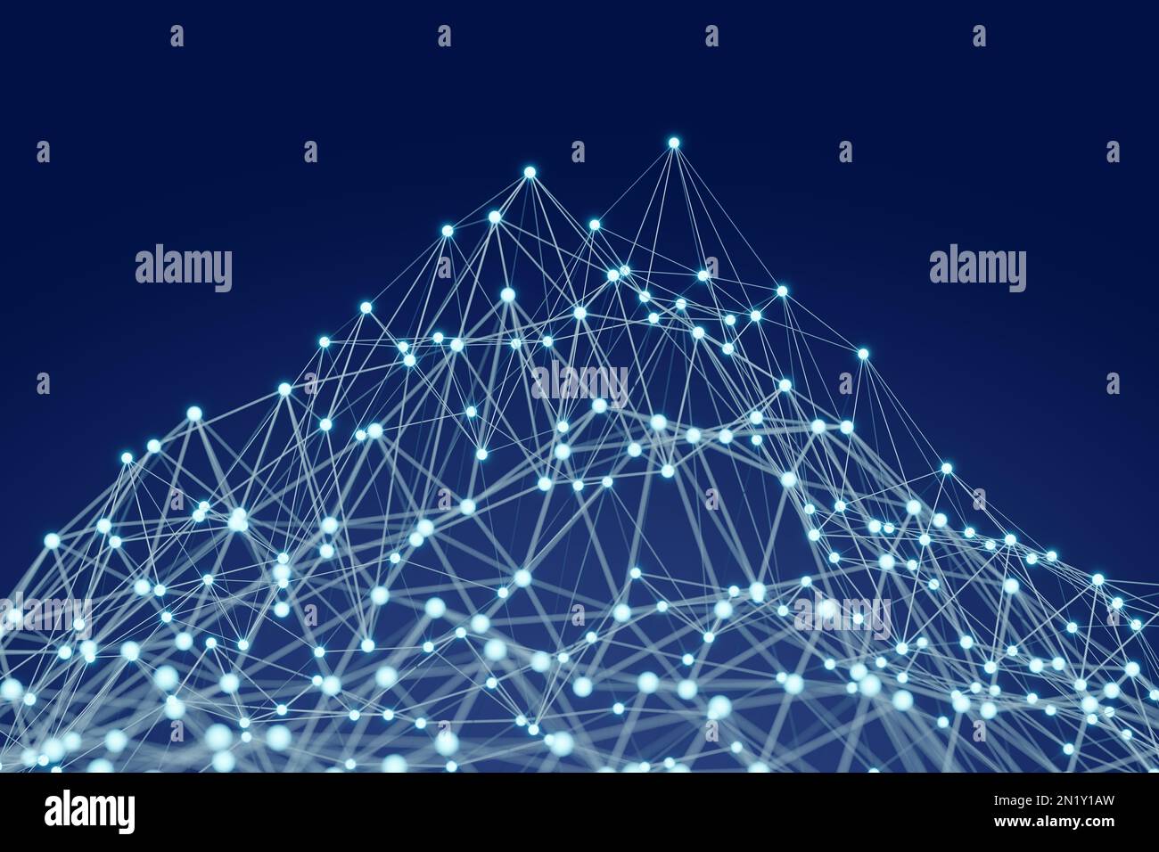 Wireframe landscape plexus Stock Photo - Alamy