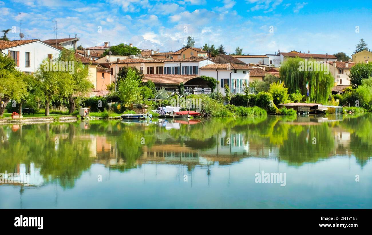 The ancient village near Mantua called Borgo Angeli on the shore of ...