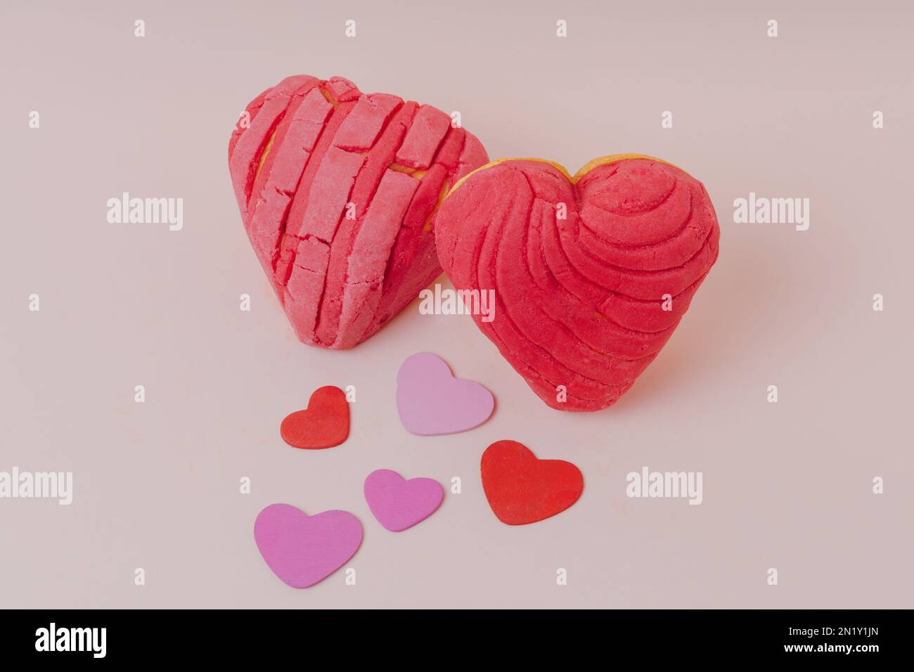 Heart-shaped shell bread for the day of love and friendship Stock Photo ...