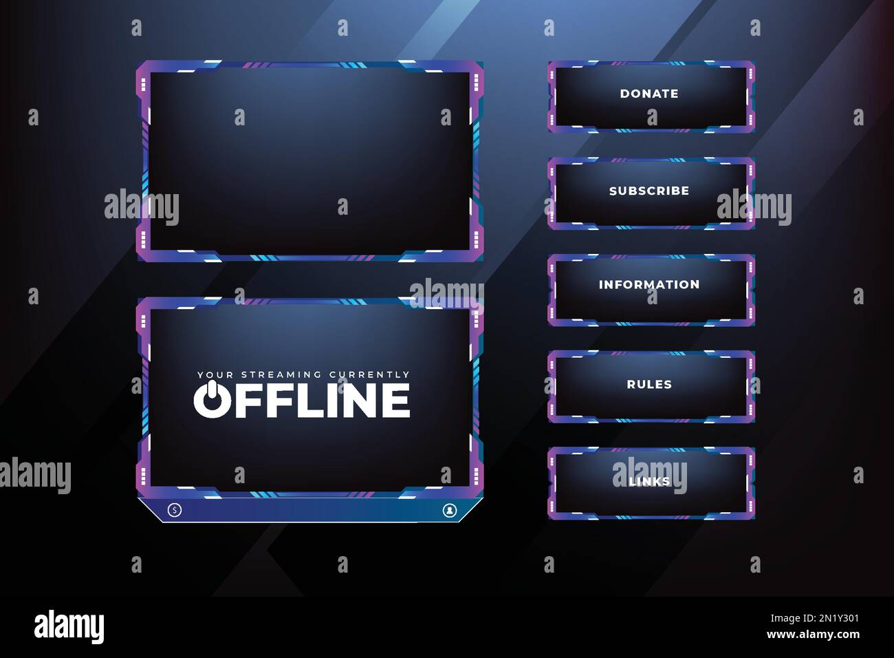 Metallic gaming overlay panel vector with abstract shapes. Simple ... Metallic gaming overlay panel vector with abstract shapes. Simple ...
