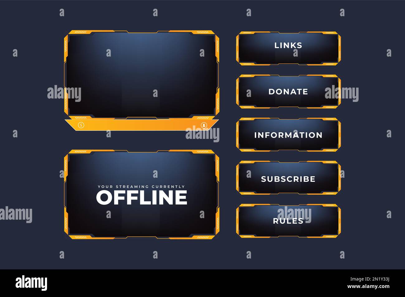 Offline and online screen collection on a dark background. Simple ...