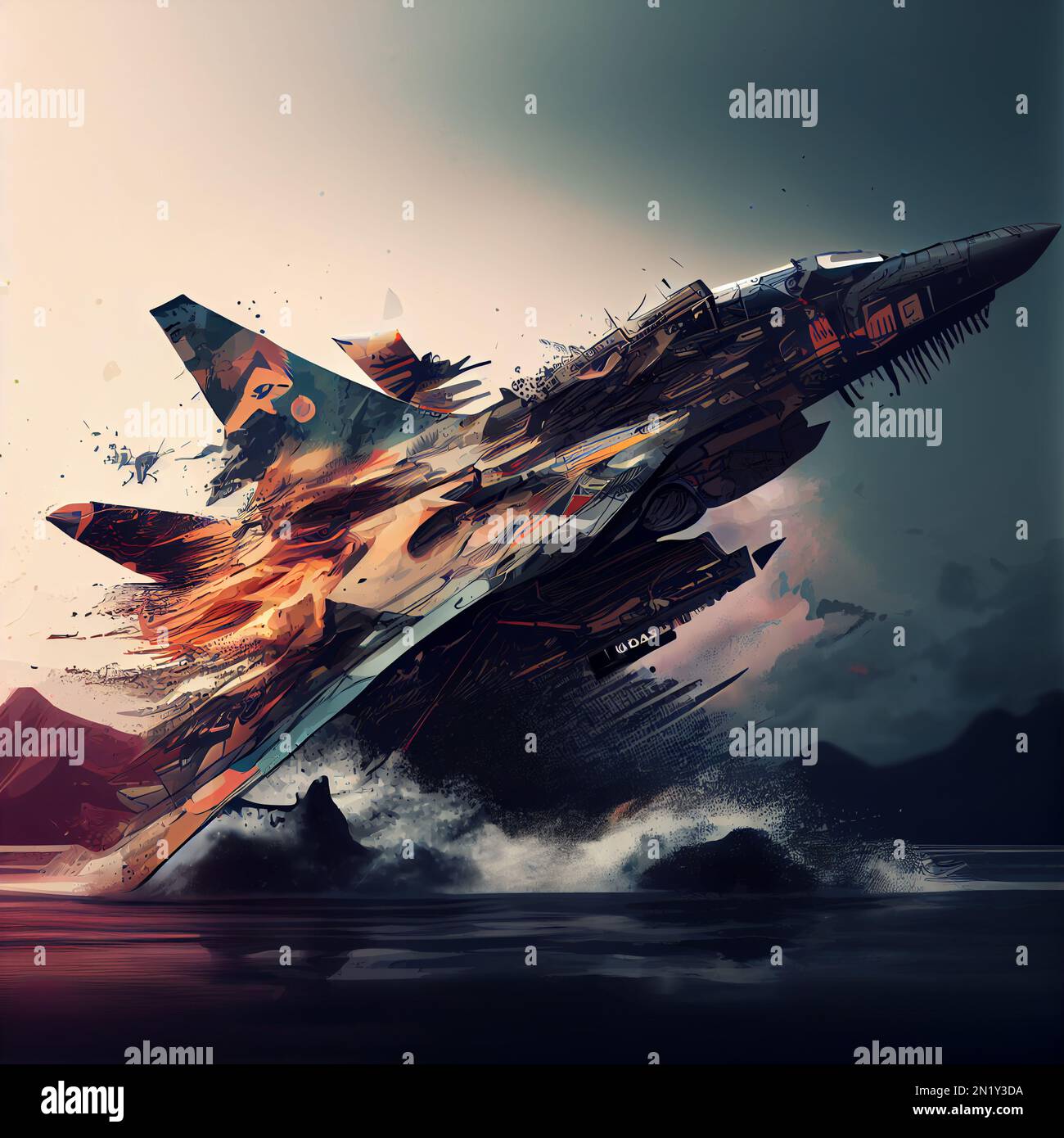 Fighter jet illustration, vector style design, army plane, fashion ...