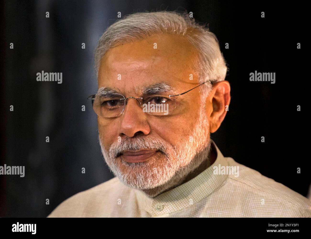 Indian Prime Minister Narendra Modi, attends a function to pay floral ...