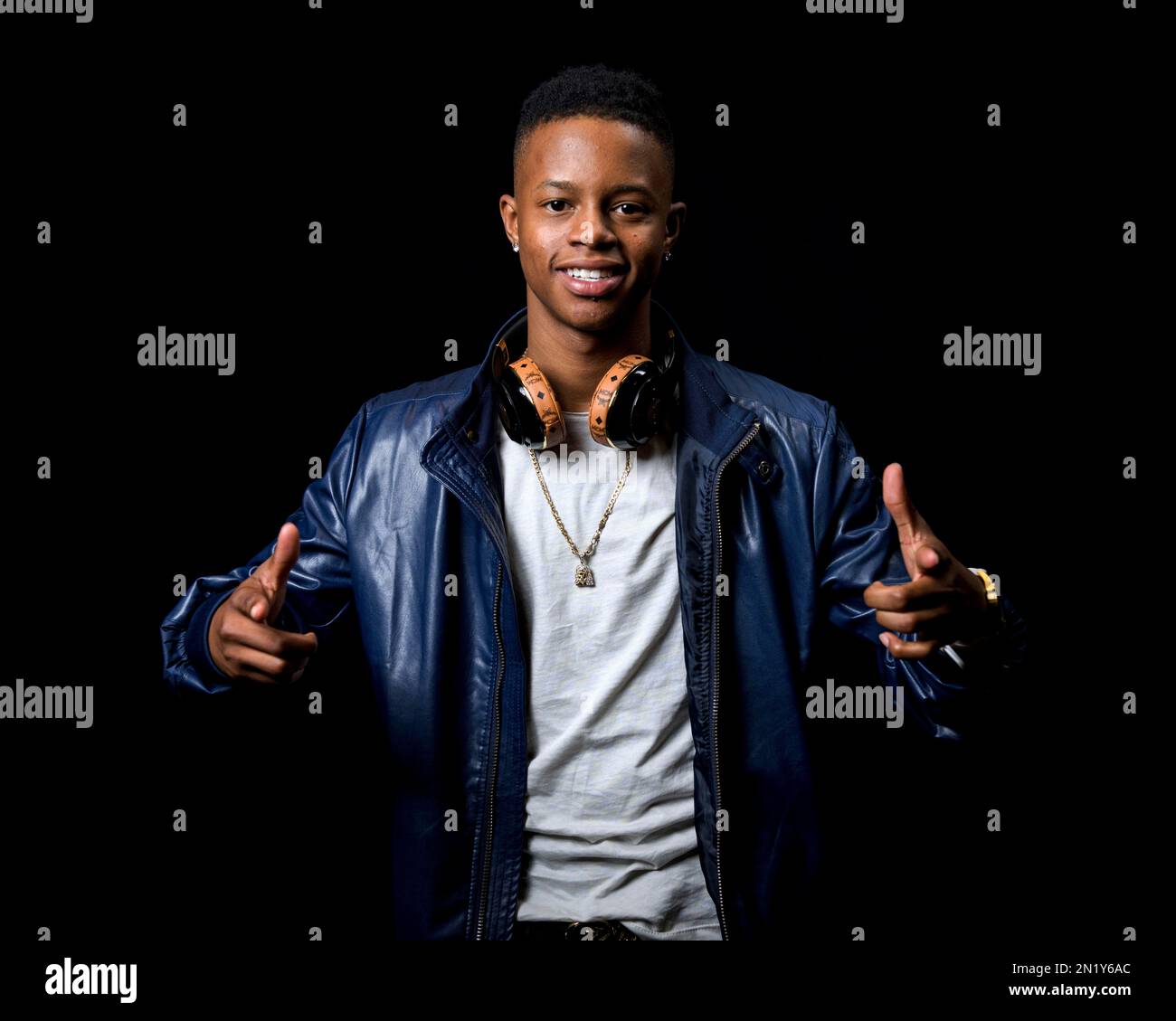 In this July 21, 2015 photo, 17-year-old rapper Silento poses for a ...