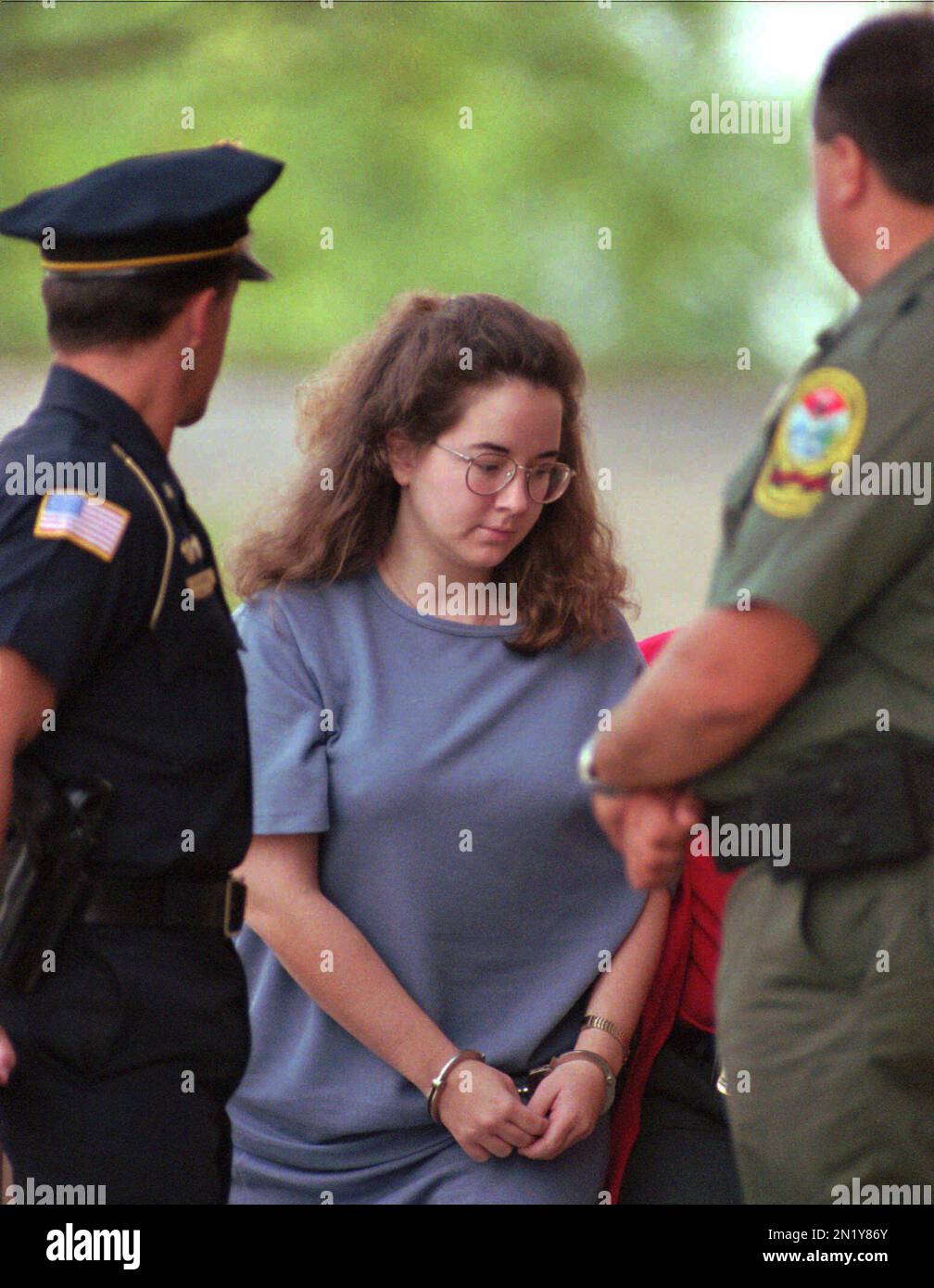 FILE - In this July 27, 1995 file photo, Susan Smith is escorted into ...