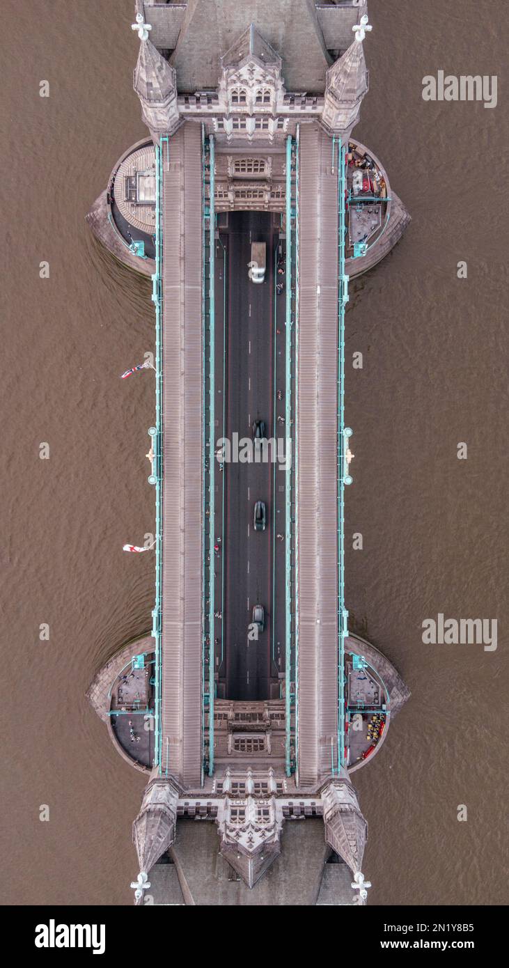 A bird's eye view of Tower Bridge on river Thames Stock Photo - Alamy