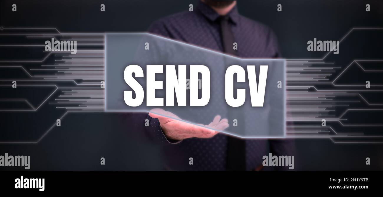 Text caption presenting Send Cv. Business approach Give resume ...
