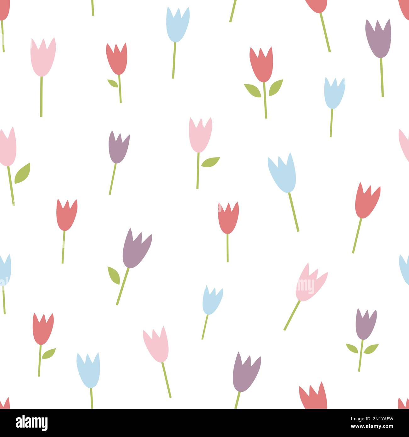 Seamless spring flowers pattern. Floral texture on white background. It ...