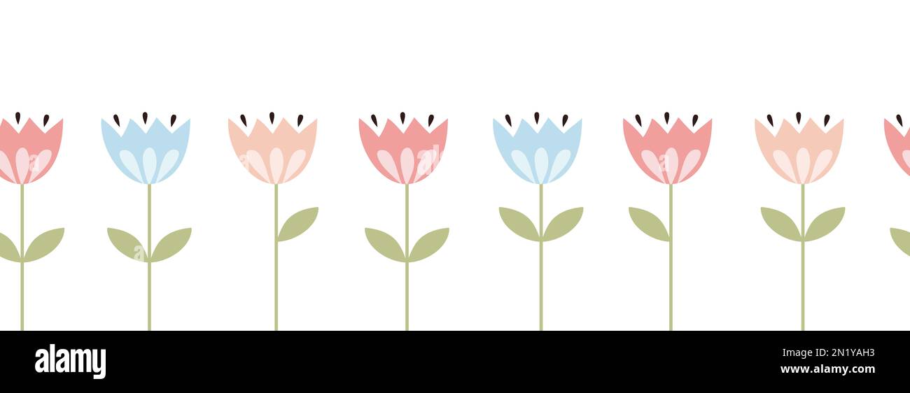 Horizontal background with flowers. Abstract floral pattern Stock Photo ...