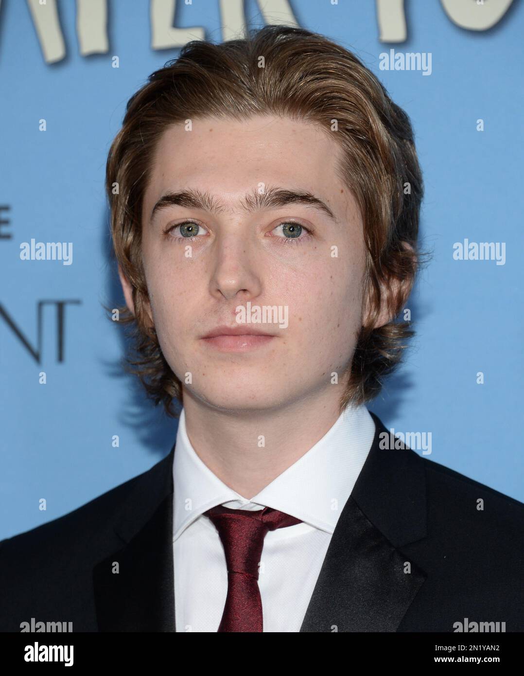 Austin Abrams attends the premiere of "Paper Towns" at AMC Loews ...