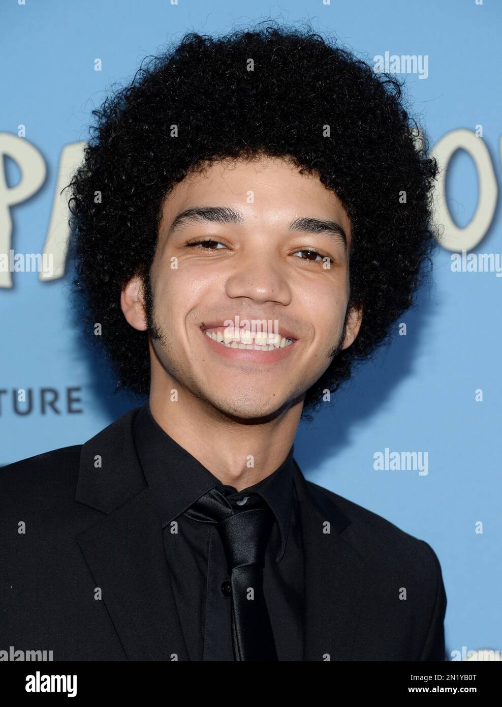 Actor Justice Smith attends the premiere of "Paper Towns" at AMC Loews ...