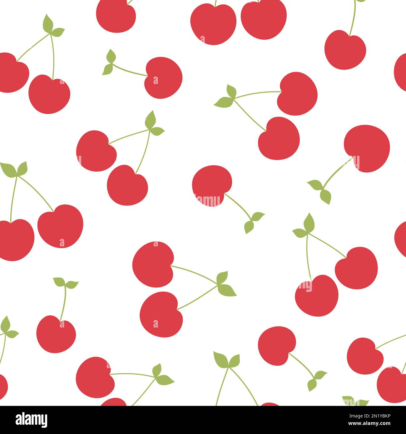 Seamless pattern with cherry. Summer fruit texture on white background ...