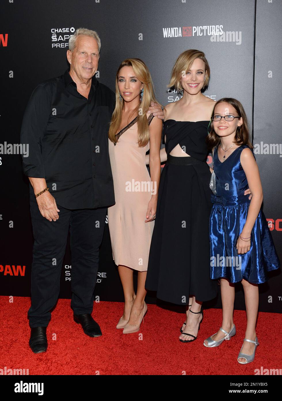Producer Steven Tisch, left, Rachel McAdams and Oona Laurence attend ...