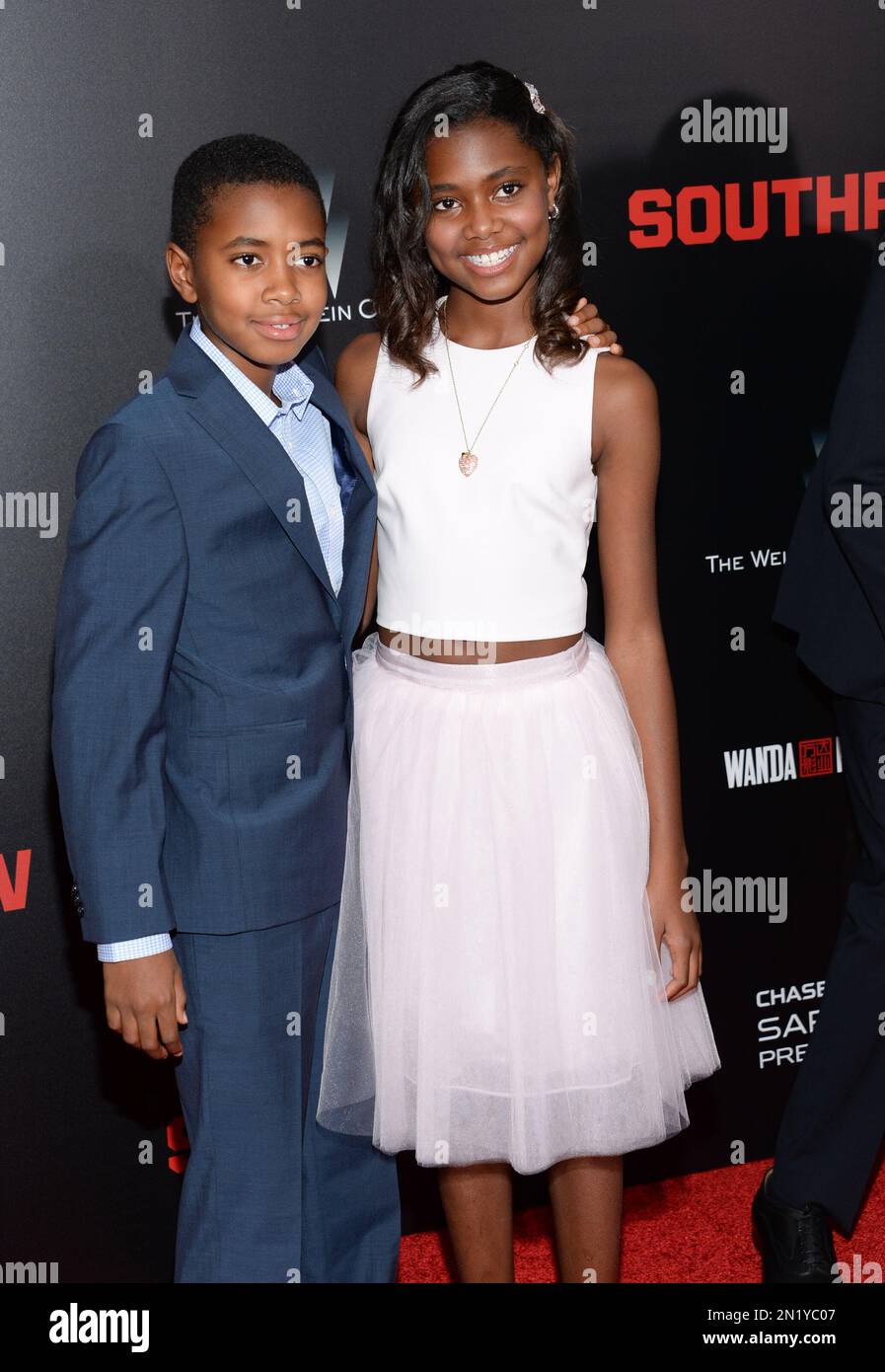 Brando Fuqua and Asia Fuqua attend the premiere of "Southpaw" at the ...