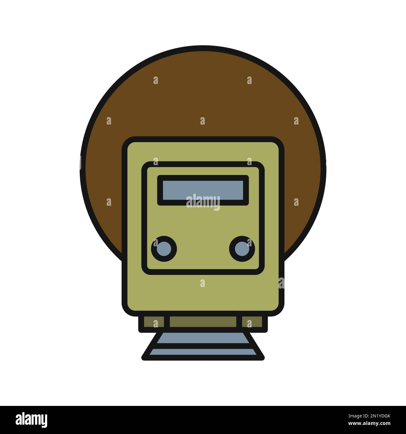 Metro line icon isolated on white background. Black flat thin icon on ...