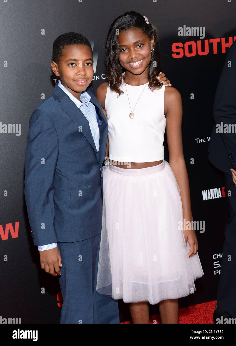 Brando Fuqua and Asia Fuqua attend the premiere of "Southpaw" at the ...