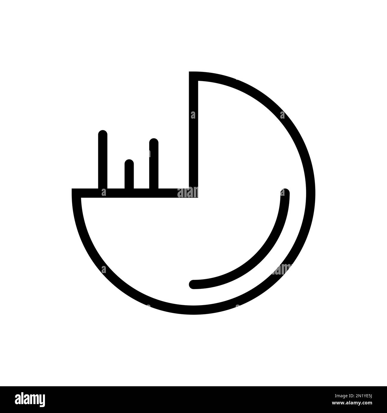 Info stats icon line isolated on white background. Black flat thin icon on modern outline style ...