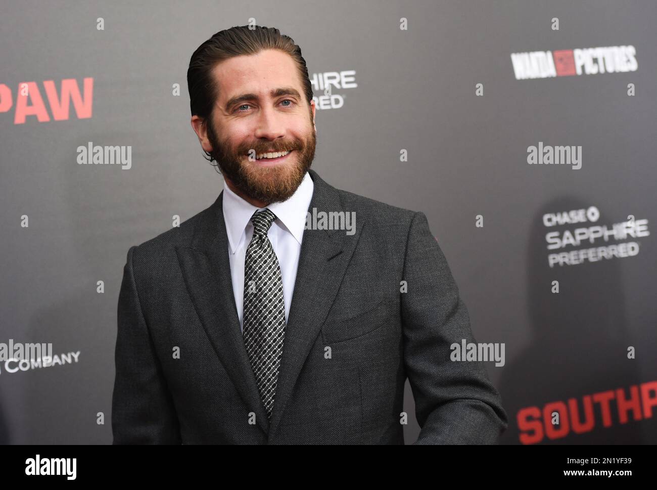 Actor Jake Gyllenhaal attends the premiere of "Southpaw" at the AMC ...