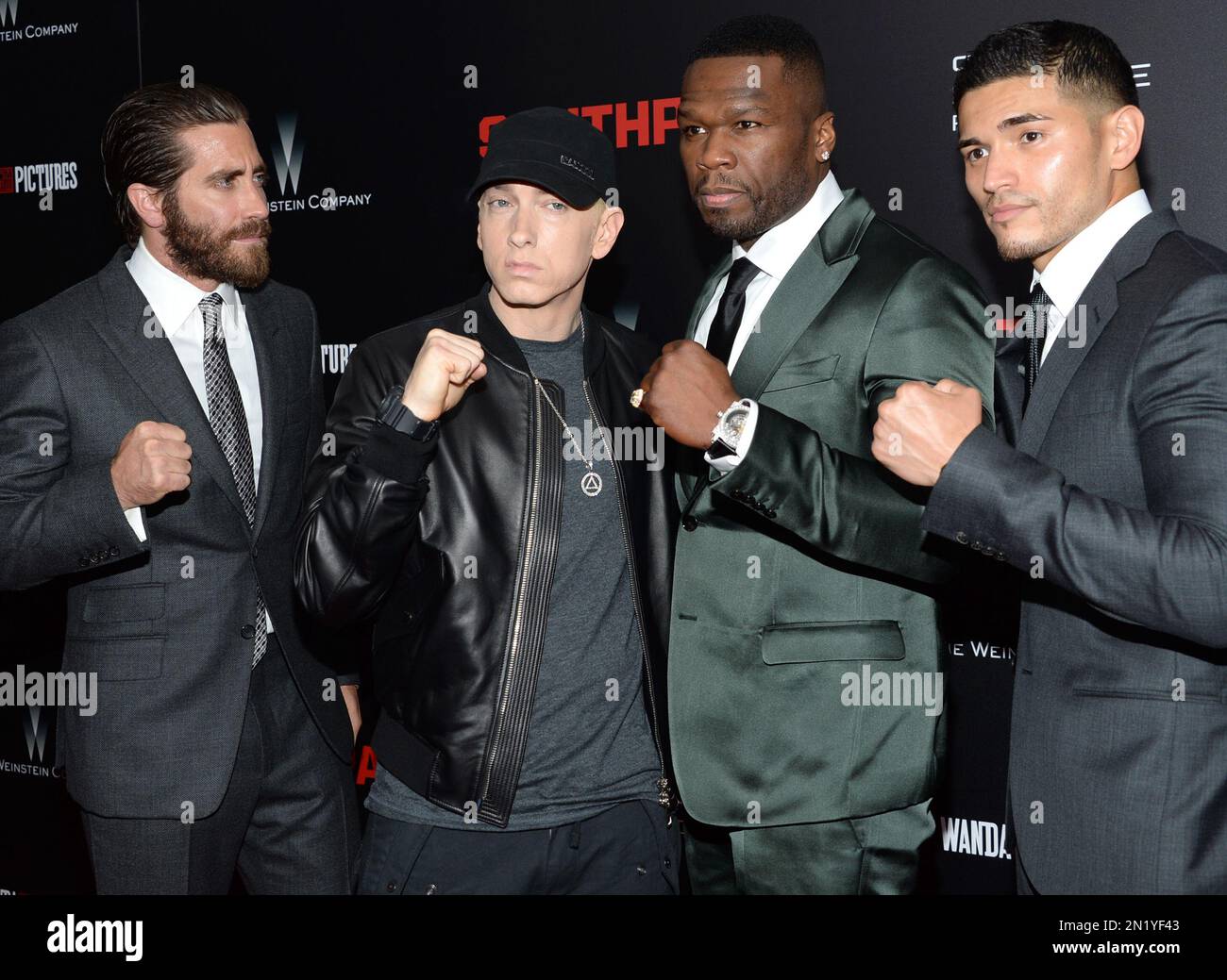 Jake Gyllenhaal, from left, Eminem, Curtis Jackson aka 50 Cent and ...