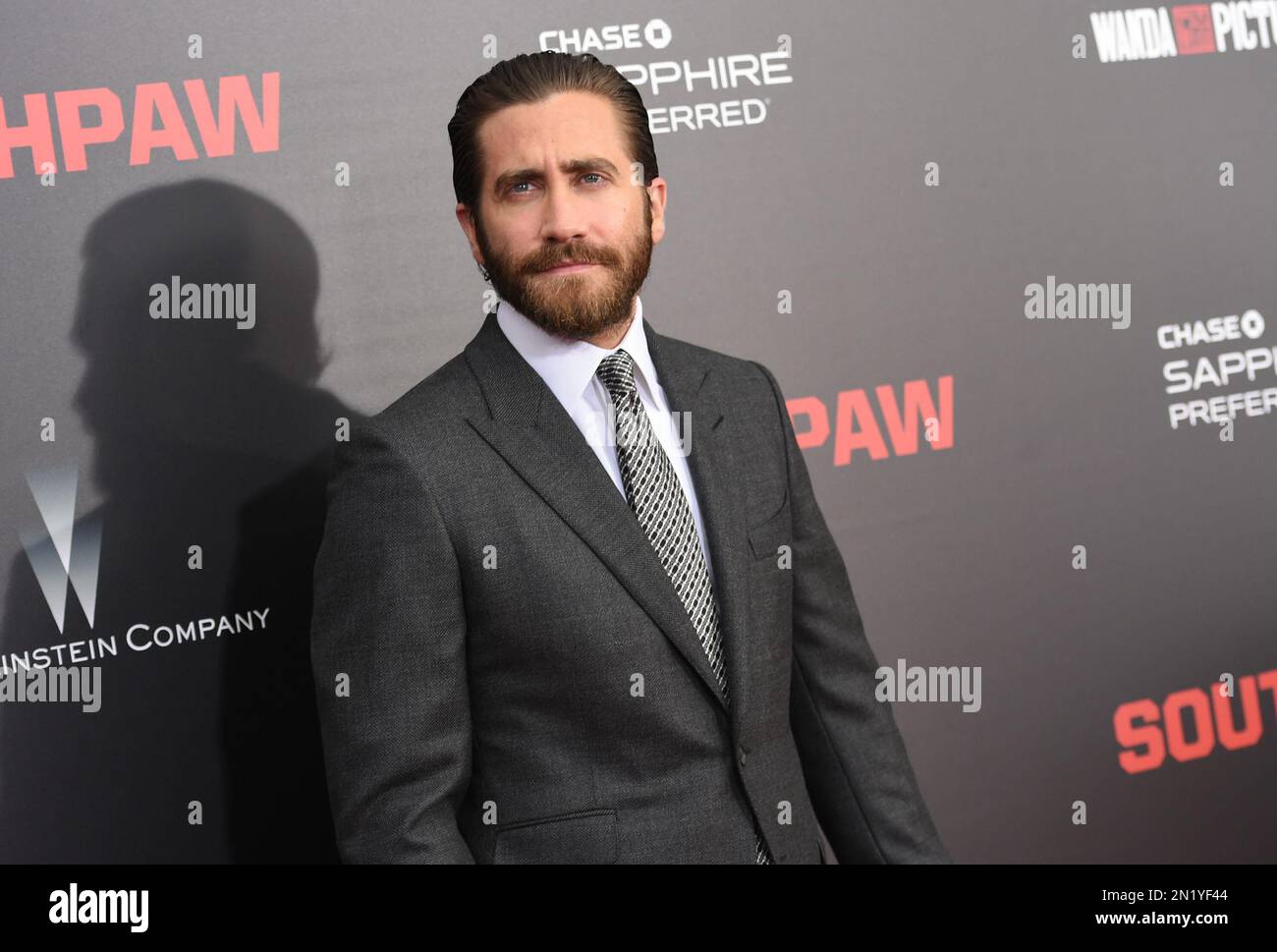 Actor Jake Gyllenhaal attends the premiere of "Southpaw" at the AMC ...