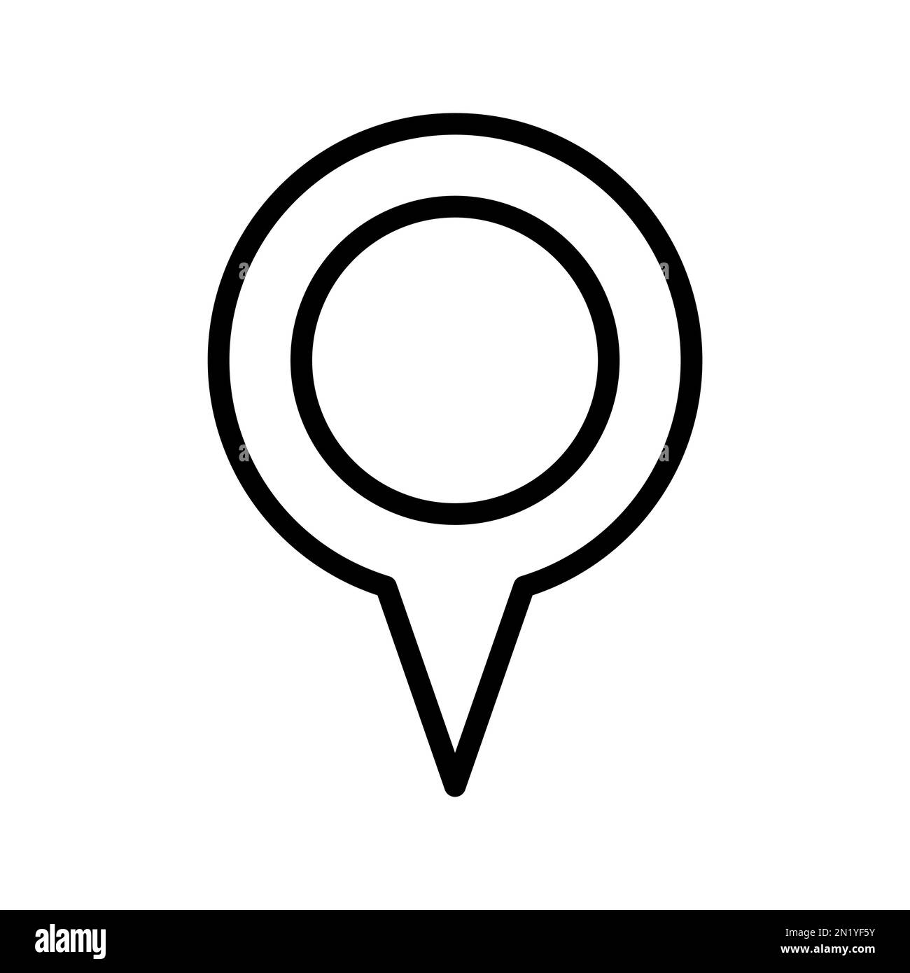 Location position icon line isolated on white background. Black flat ...