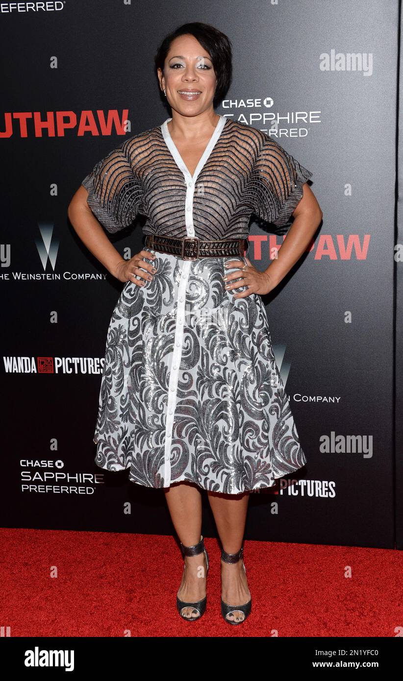 Selenis Levya attends the premiere of "Southpaw" at the AMC Loews ...