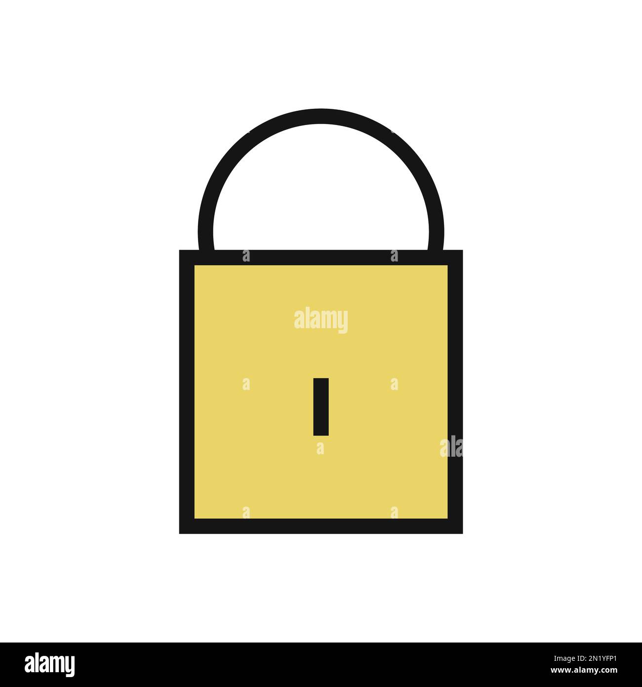 Padlock password line icon isolated on white background. Black flat ...
