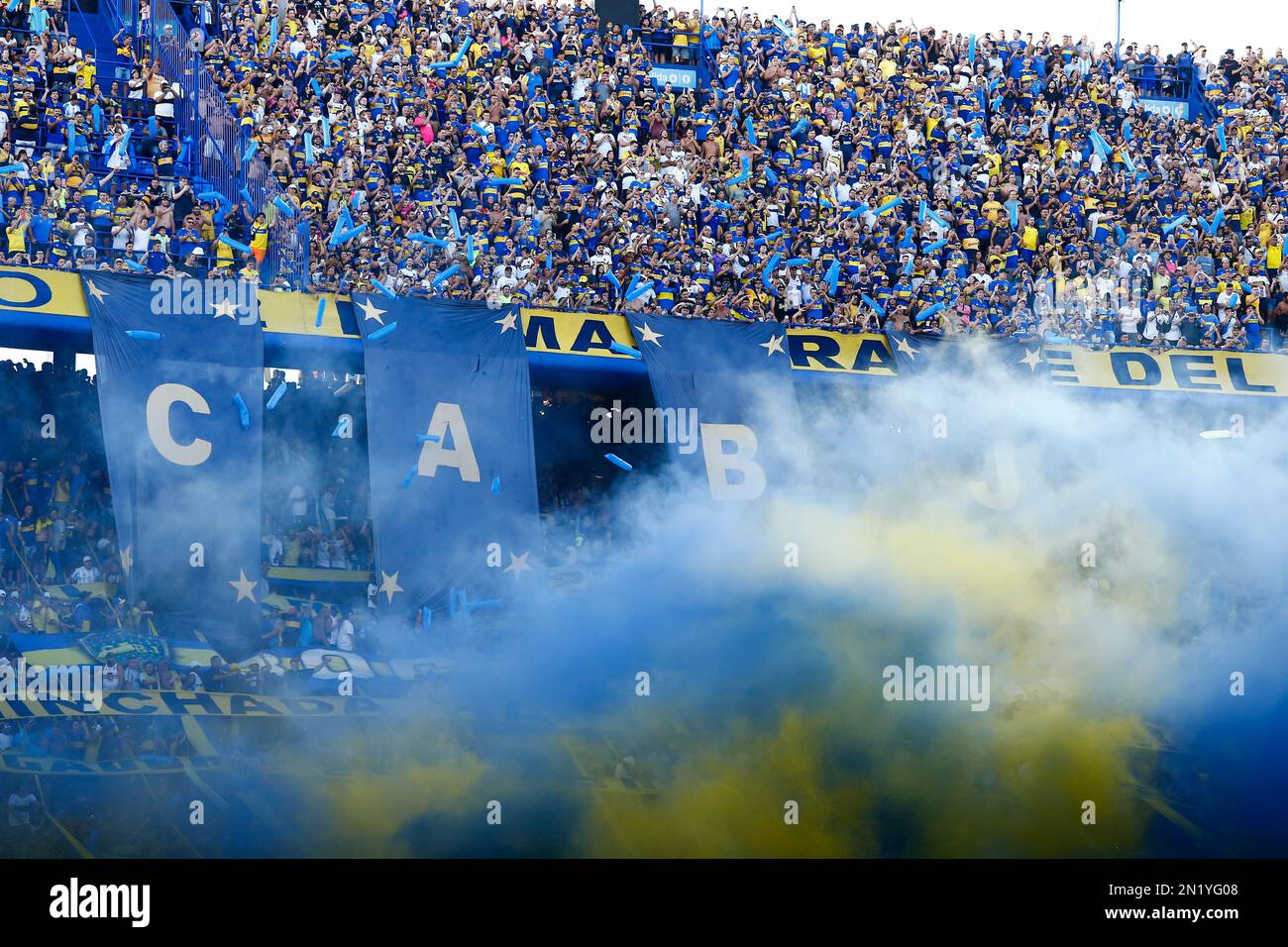 Boca Juniors Stadium Supporters Stock Photo - Alamy
