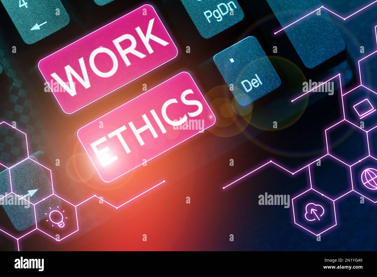 Text sign showing Work Ethics. Business overview A set of values ...