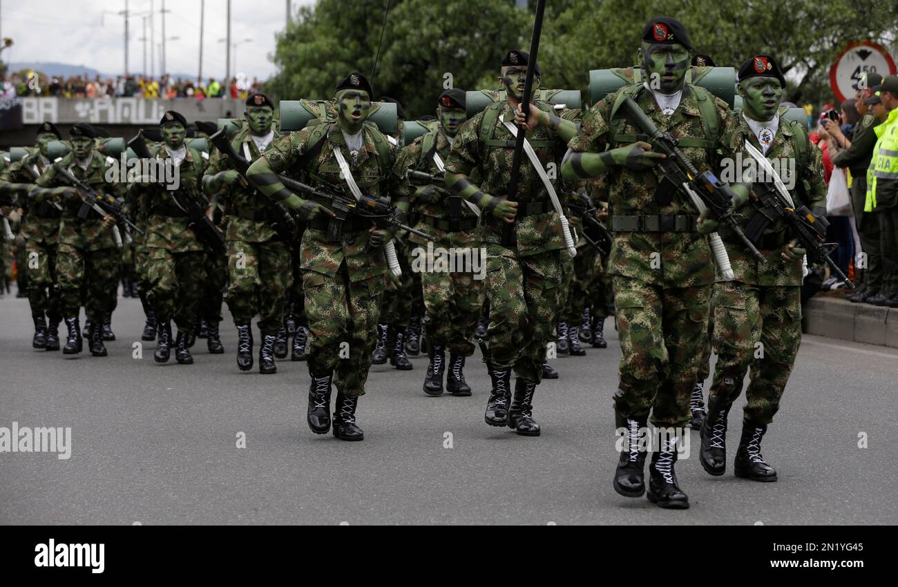 Special forces soldiers march during a military parade celebrating ...