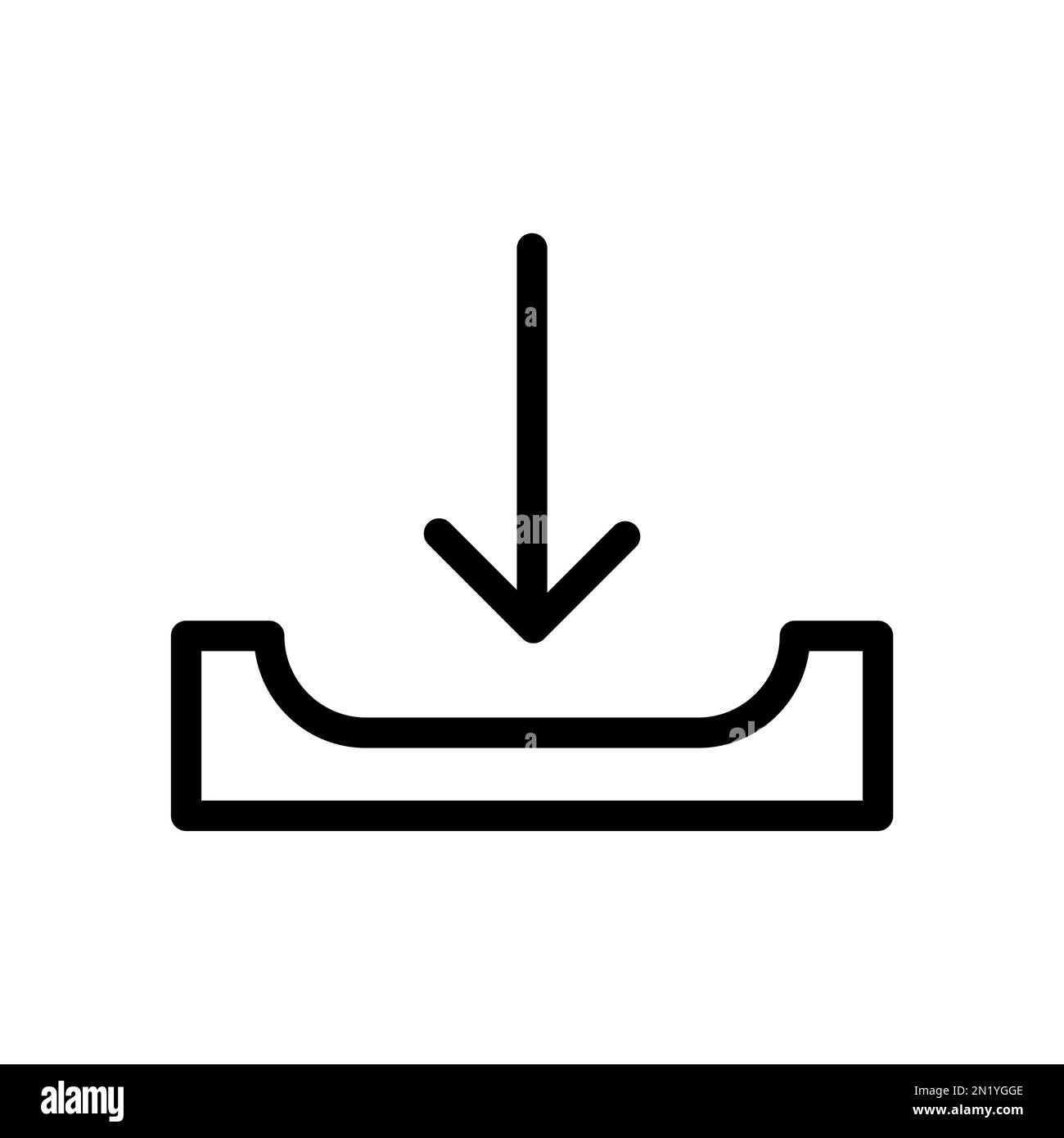 Download information icon line isolated on white background. Black flat ...