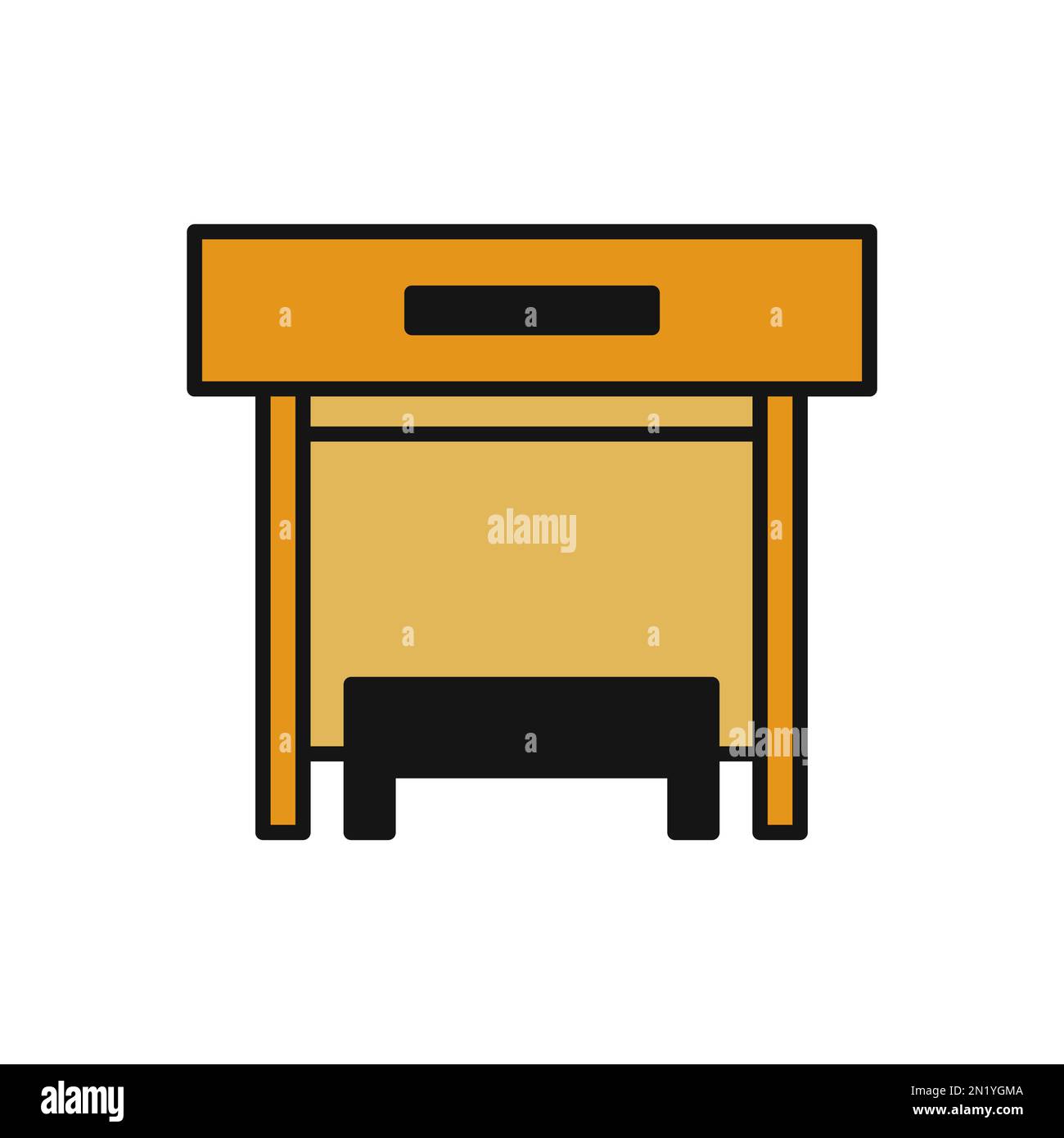 Bus stop line icon isolated on white background. Black flat thin icon ...