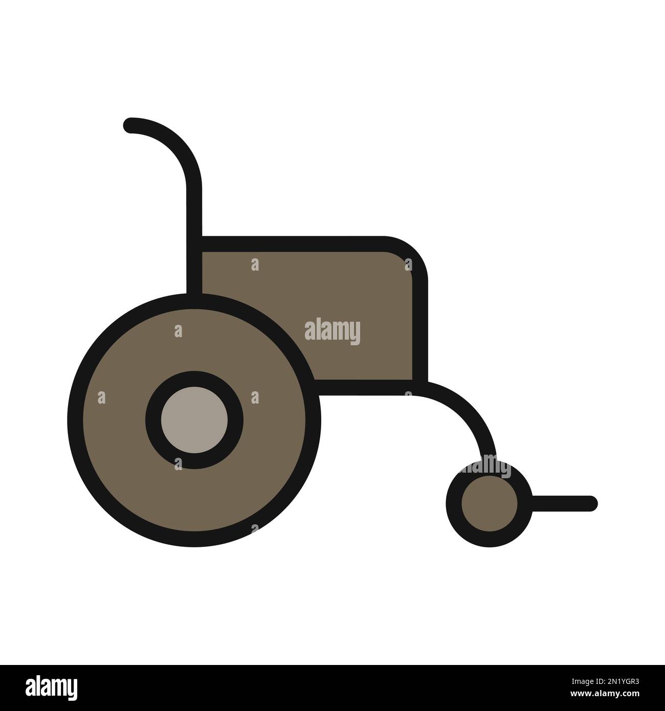 Wheelchair line icon isolated on white background. Black flat thin icon ...