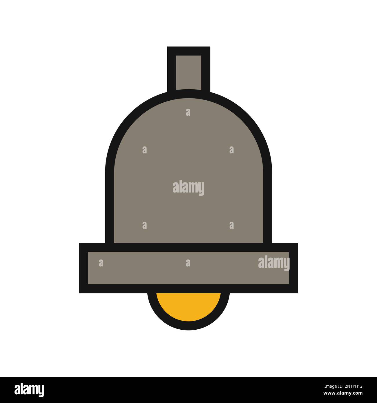 Bell line icon isolated on white background. Black flat thin icon on ...