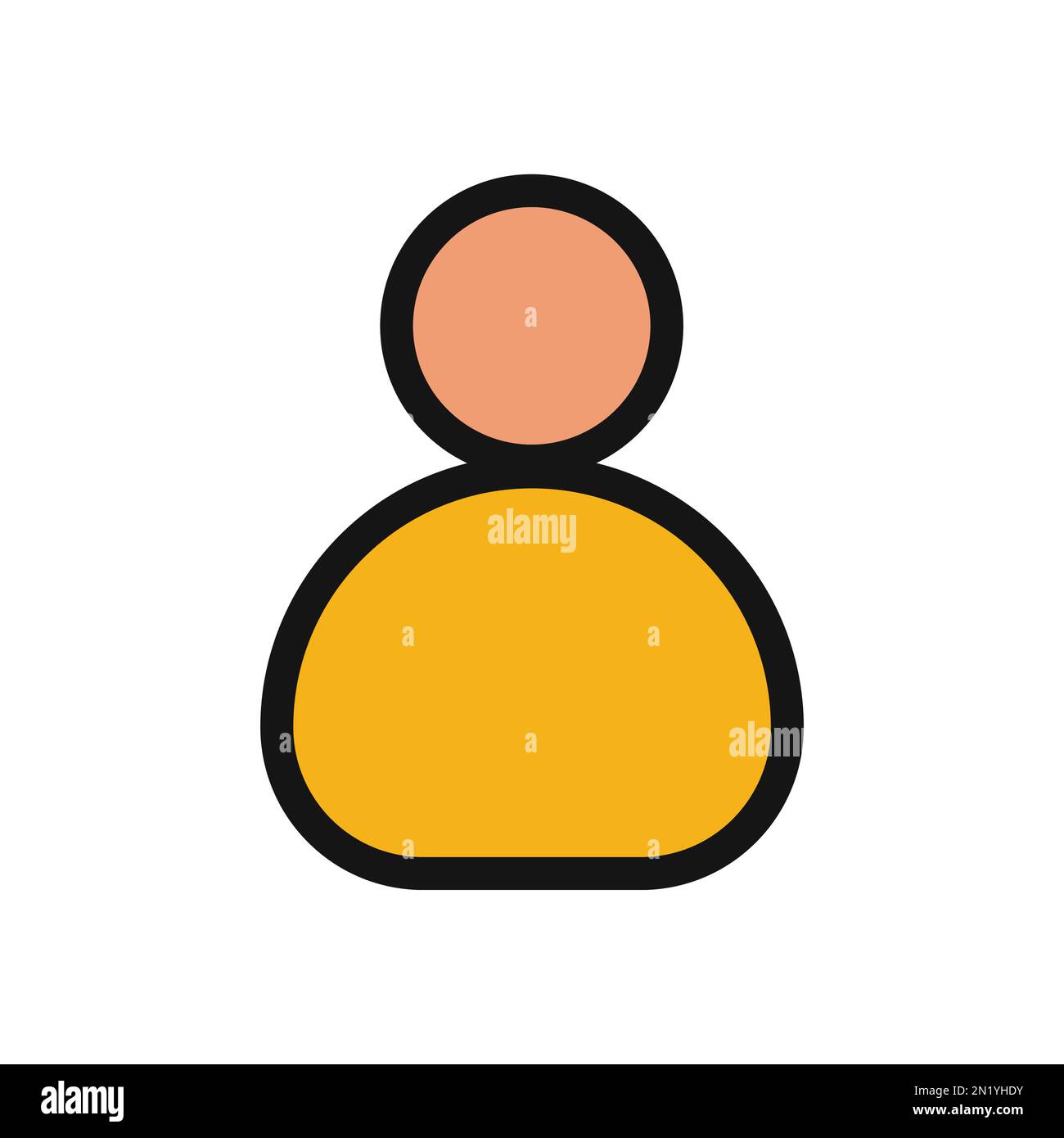 Human line icon isolated on white background. Black flat thin icon on ...