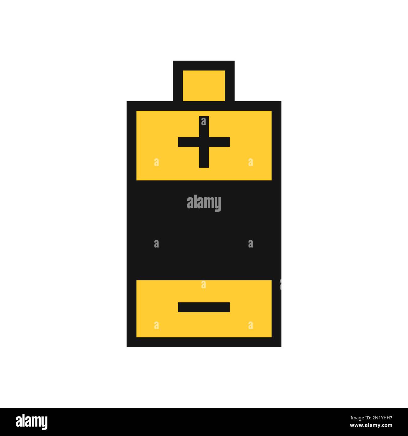 Battery line icon isolated on white background. Black flat thin icon on ...