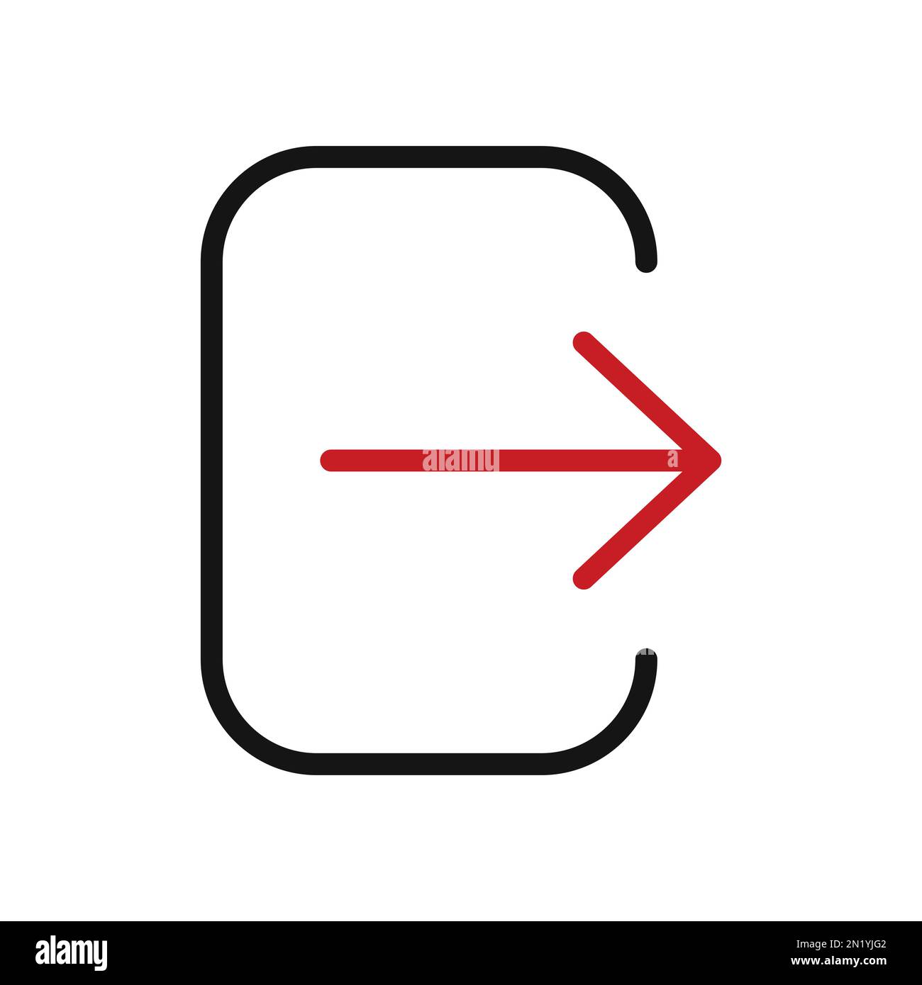 Logout line icon isolated on white background. Black flat thin icon on modern outline style ...