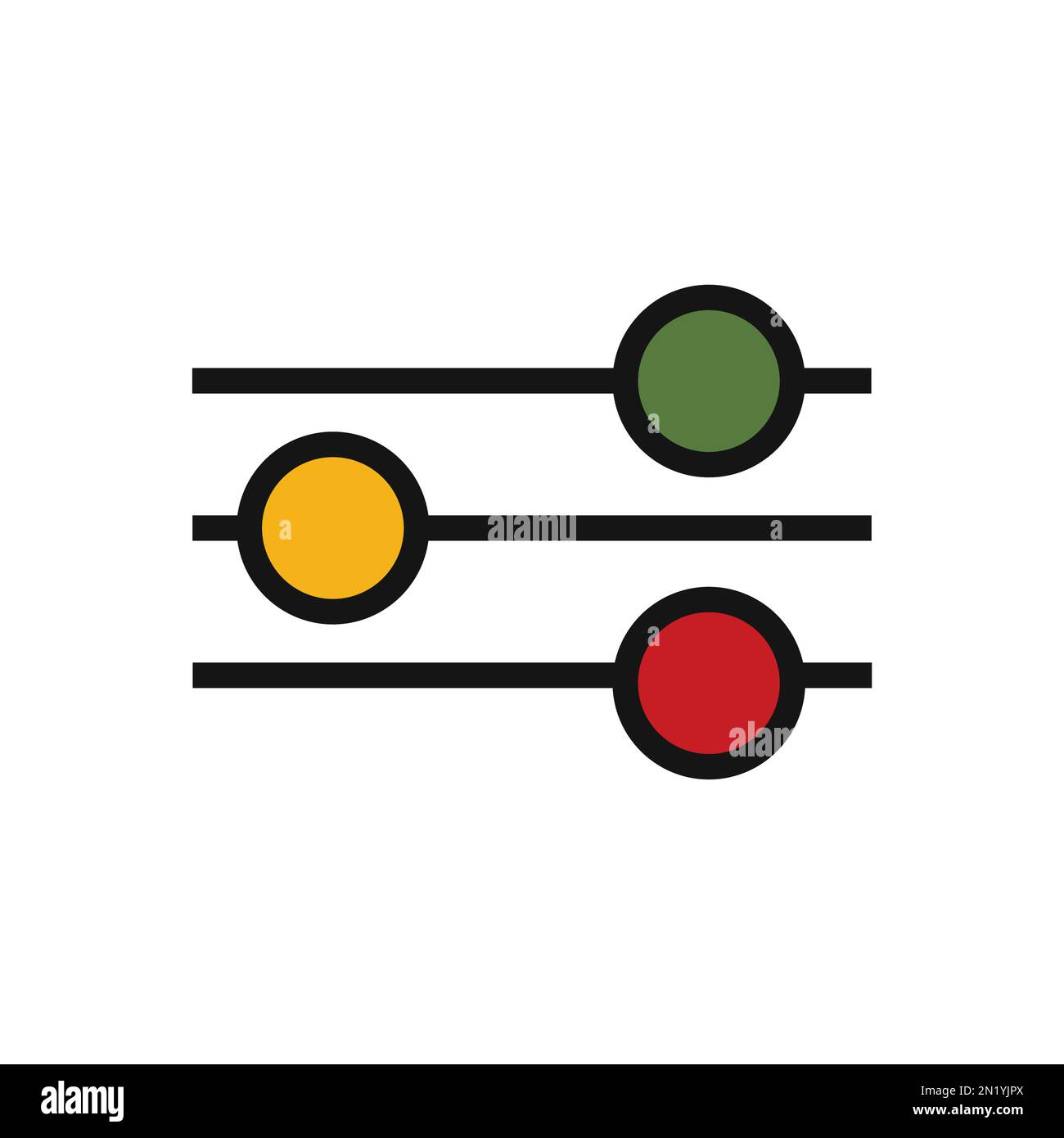 Options line icon isolated on white background. Black flat thin icon on ...