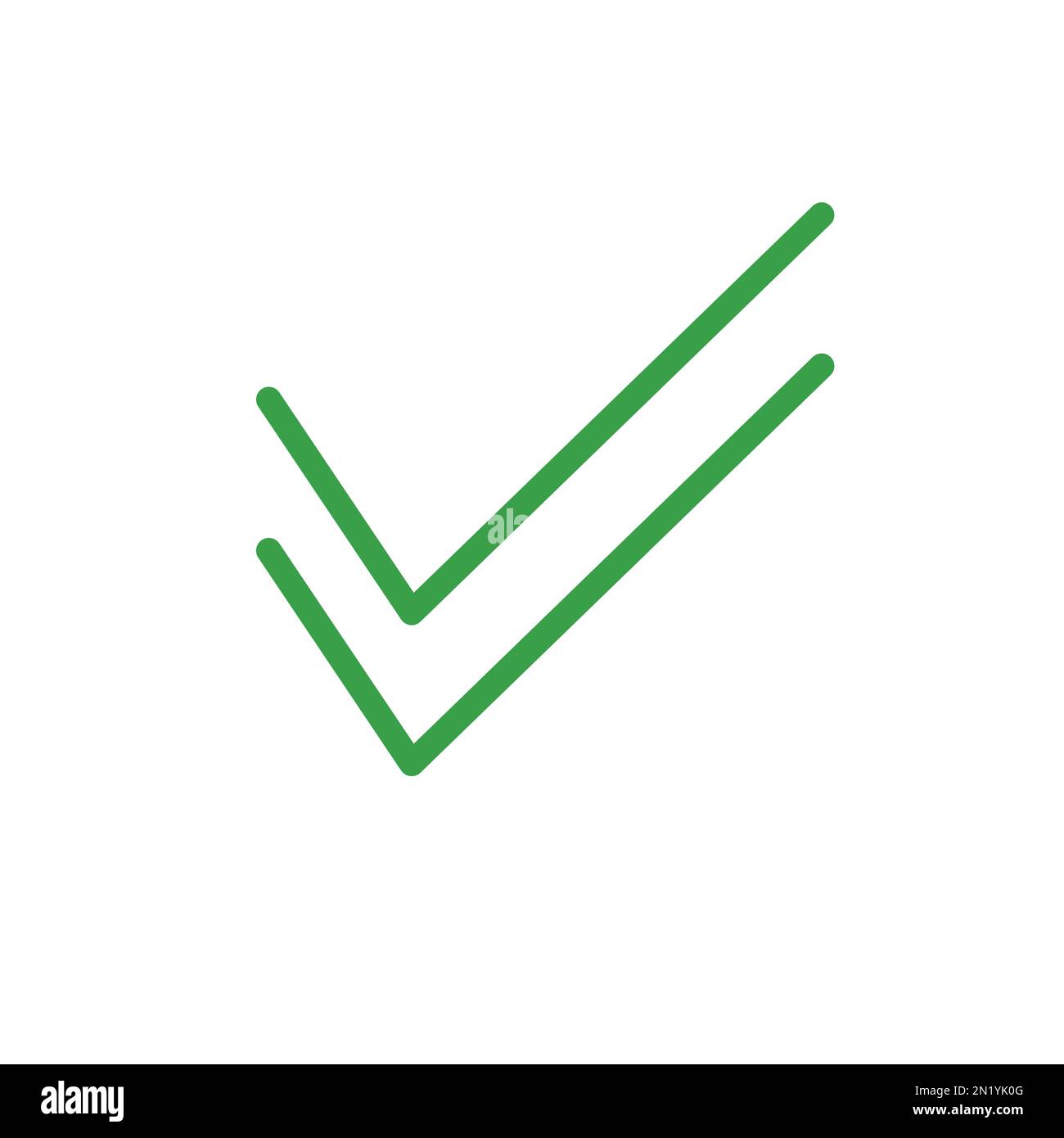 Done line icon isolated on white background. Black flat thin icon on ...