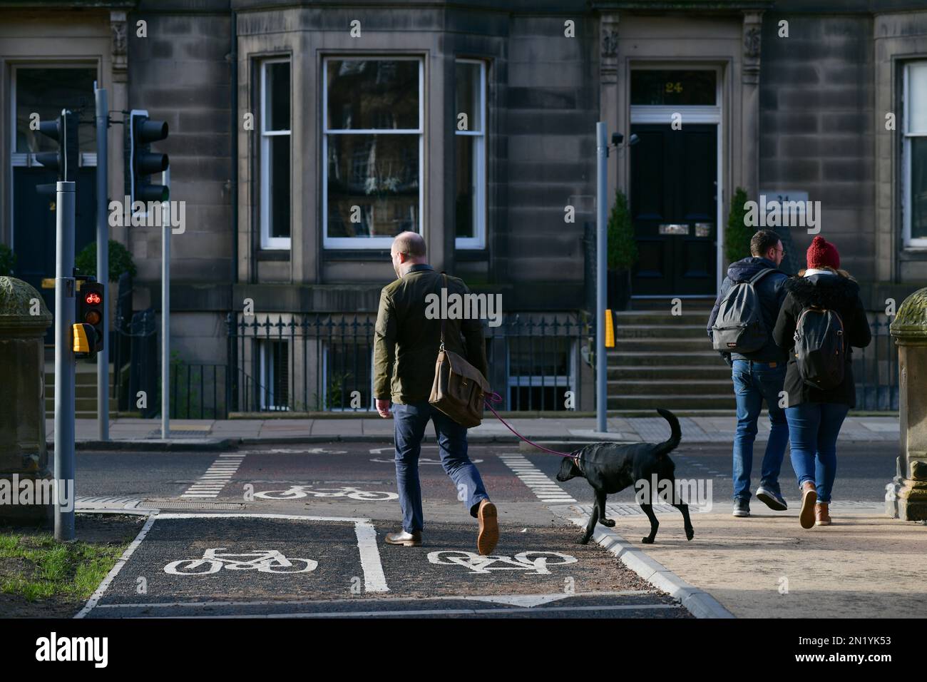 Edinburgh Scotland, UK 06 February 2023. General view of the cycle lane ...