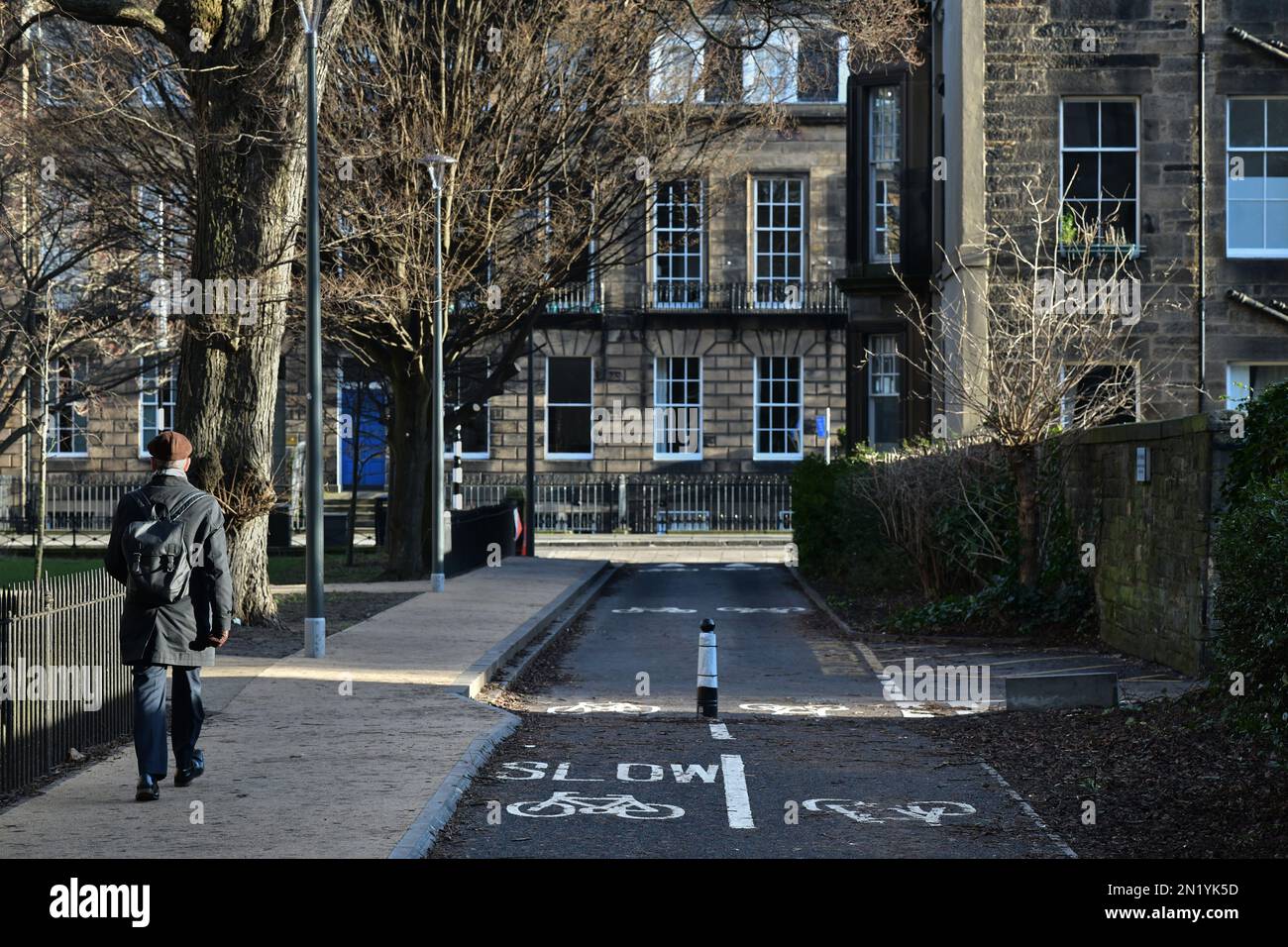 Edinburgh Scotland, UK 06 February 2023. General view of the cycle lane ...