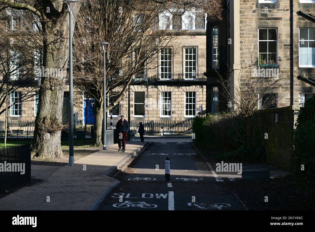 Edinburgh Scotland, UK 06 February 2023. General view of the cycle lane ...