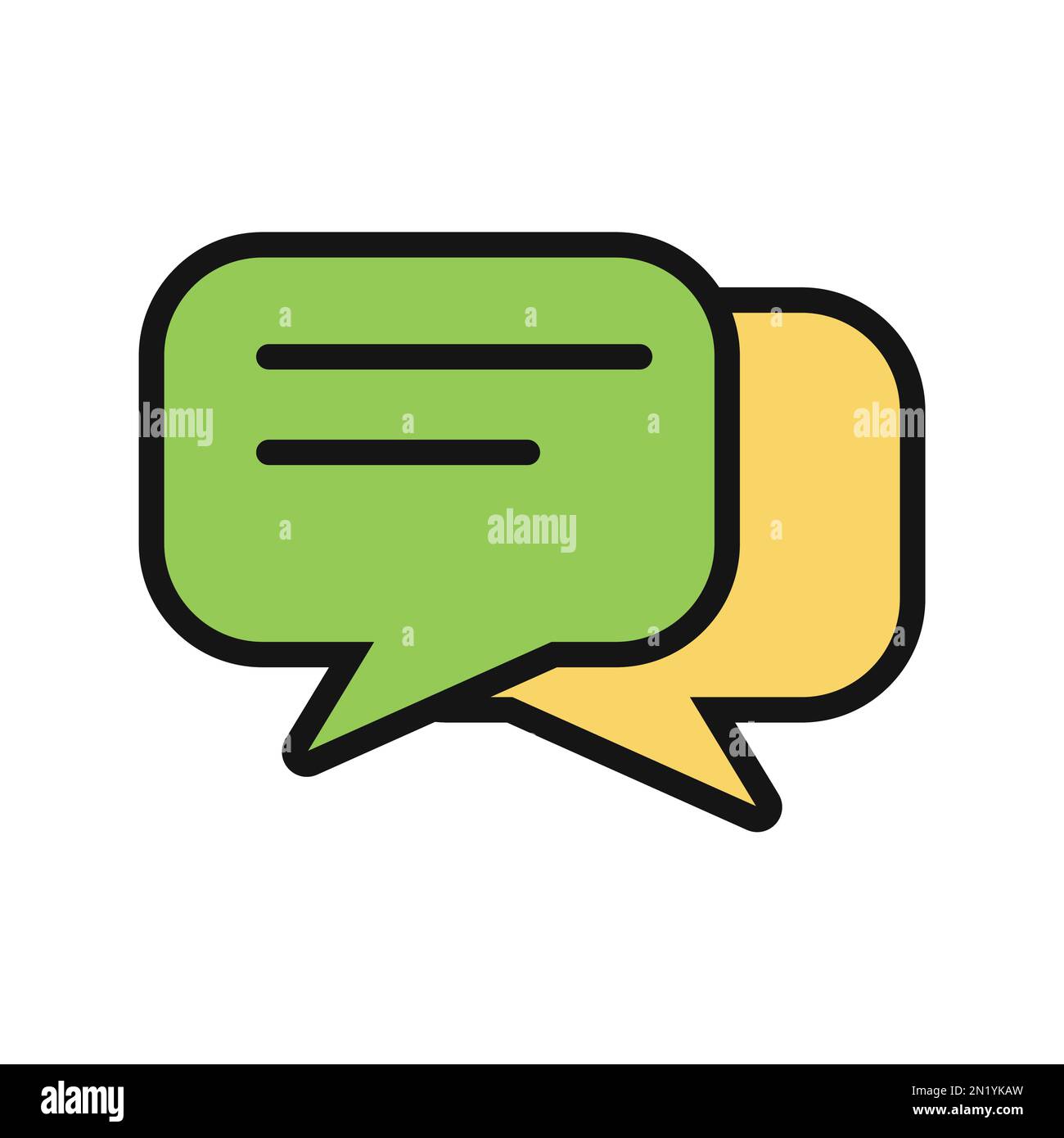 Conversation line icon isolated on white background. Black flat thin ...